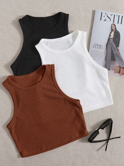 Ribbed Knit Tops | Fashion Ribbed Knit Tops | SHEIN USA