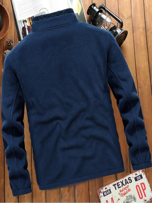 Manfinity Homme Men Patched Detail Teddy Lined Fleece Jacket | SHEIN UK