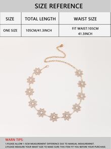 Faux Pearl & Rhinestone Flower Decor Chain Belt | SHEIN USA