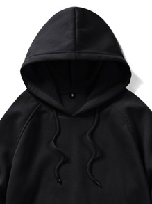 ROMWE Prep Guys Solid Drawstring Kangaroo Pocket Hoodie | SHEIN USA