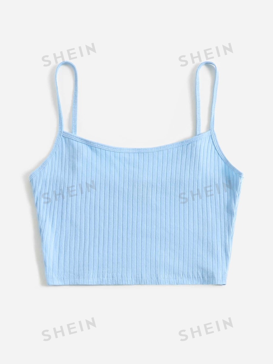 Shein Ezwear Rib Knit Crop Cami Top Shein Uk
