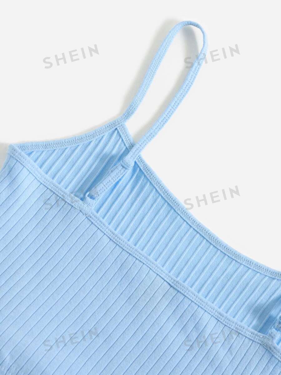 SHEIN EZwear Rib-knit Crop Cami Top | SHEIN UK