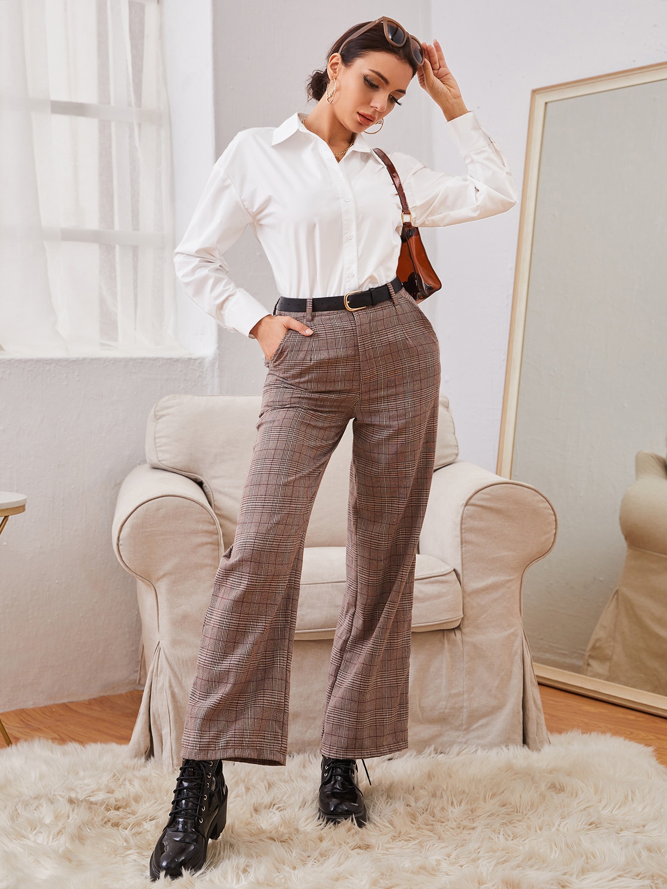 SHEIN Mulvari Solid Button Up Shirt | SHEIN USA