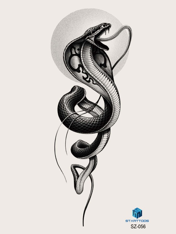 1sheet Snake & Moon Pattern Tattoo Sticker | SHEIN USA