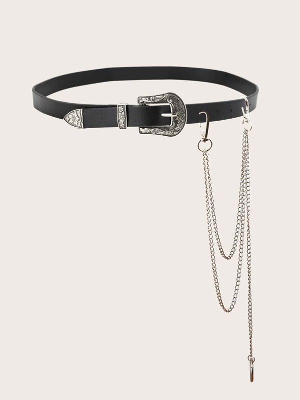 Chain Decor Western Buckle Belt | SHEIN USA