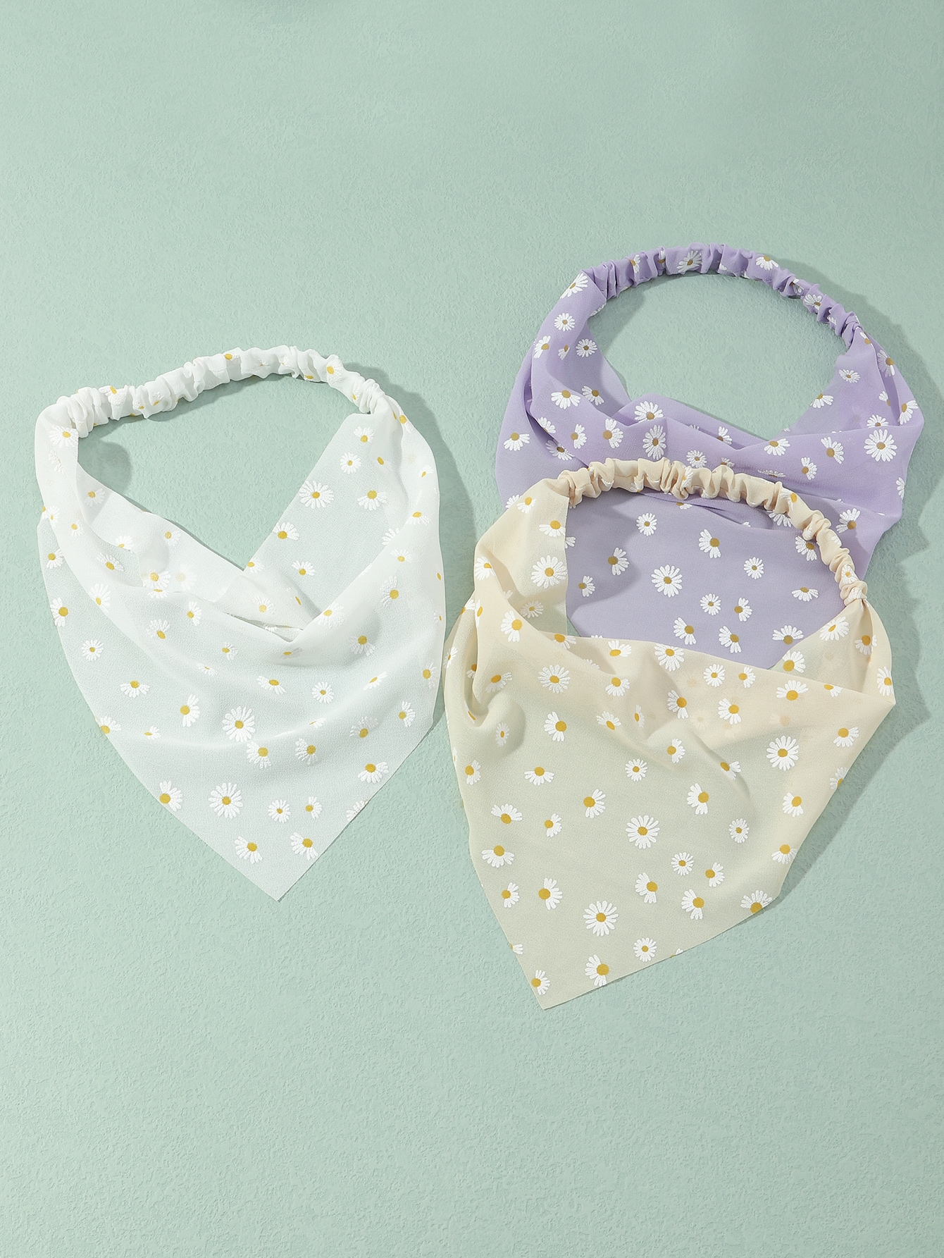 3 piezas Banda de pelo con estampado floral