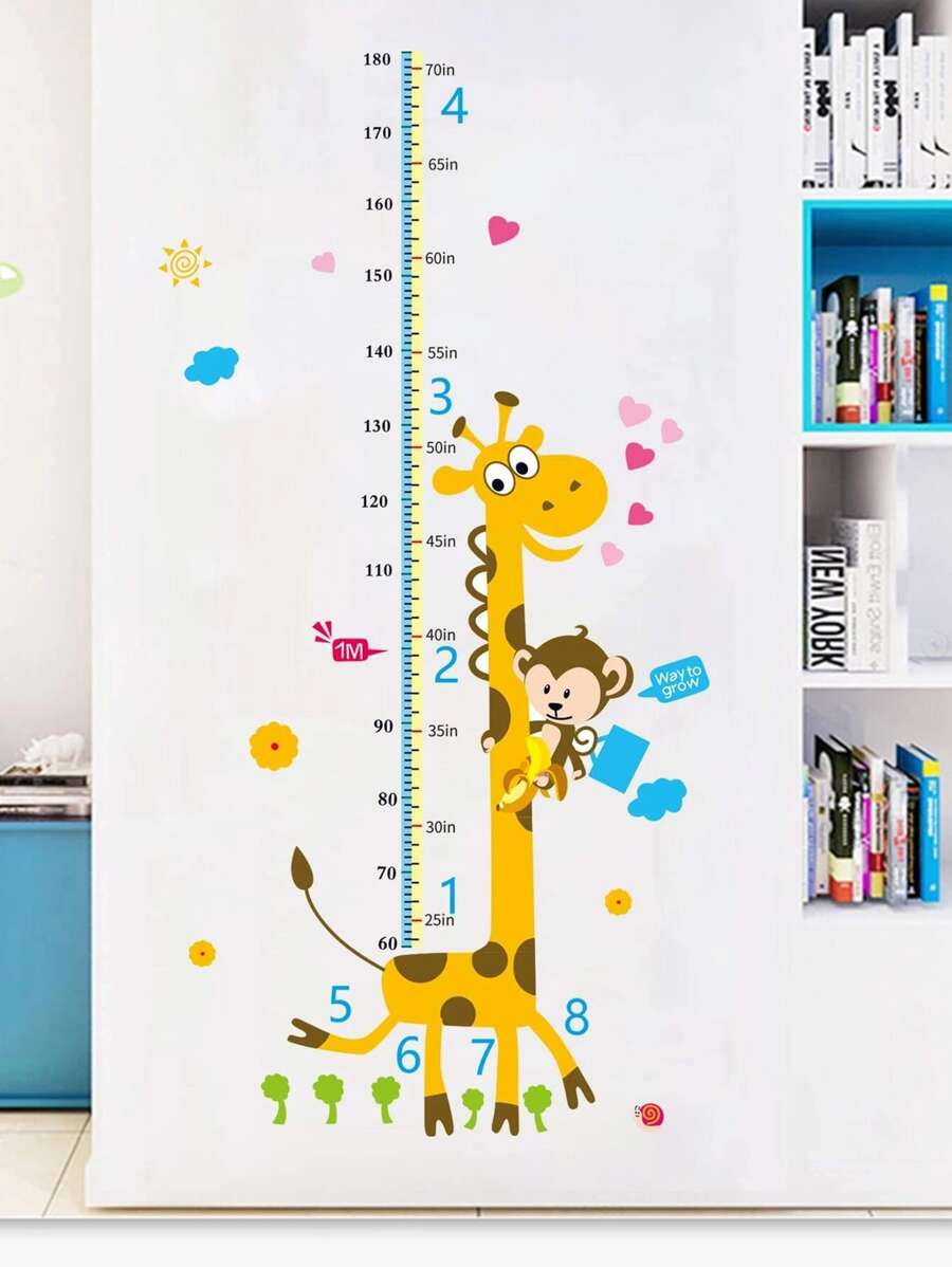 Kids Cartoon Graphic Height Measurement Wall Sticker, Cute Decorative ...