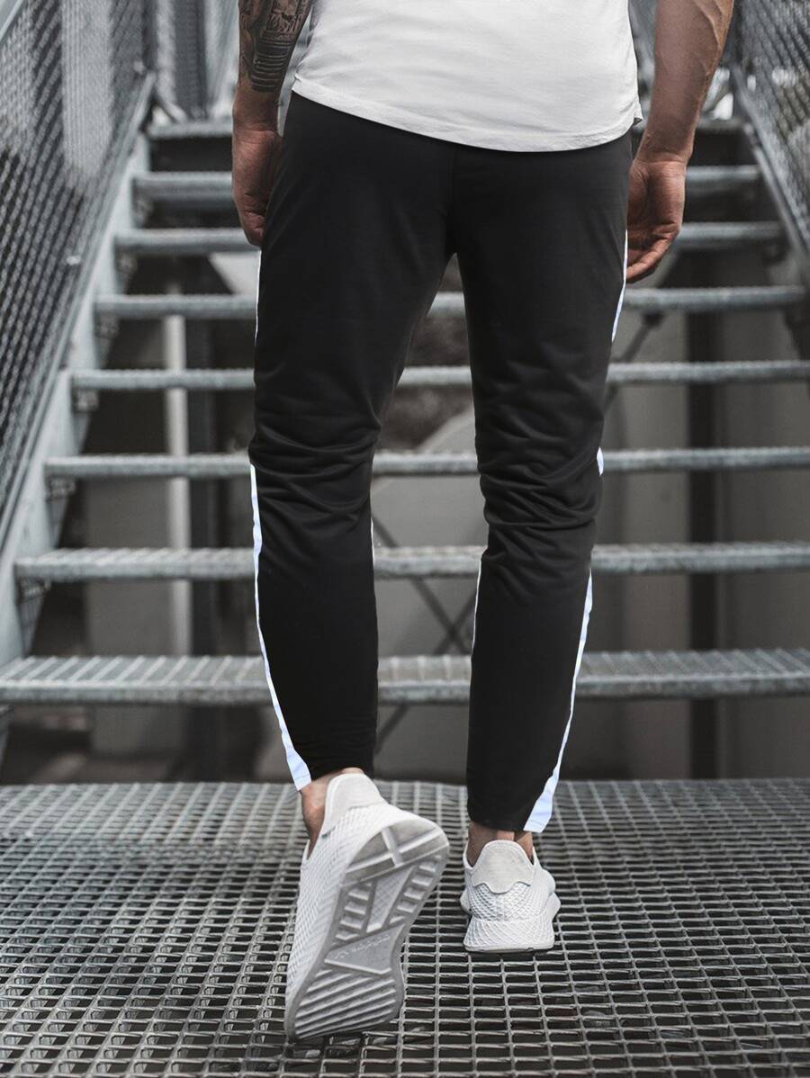 Manfinity Hypemode Men Contrast Panel Drawstring Sweatpants | SHEIN USA