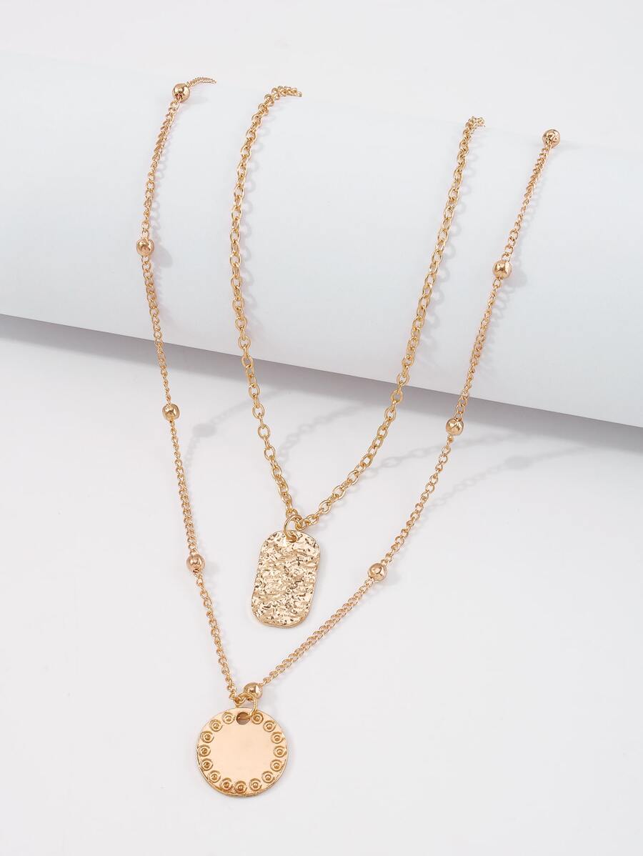 Mydear Round Charm Layered Necklace | SHEIN USA