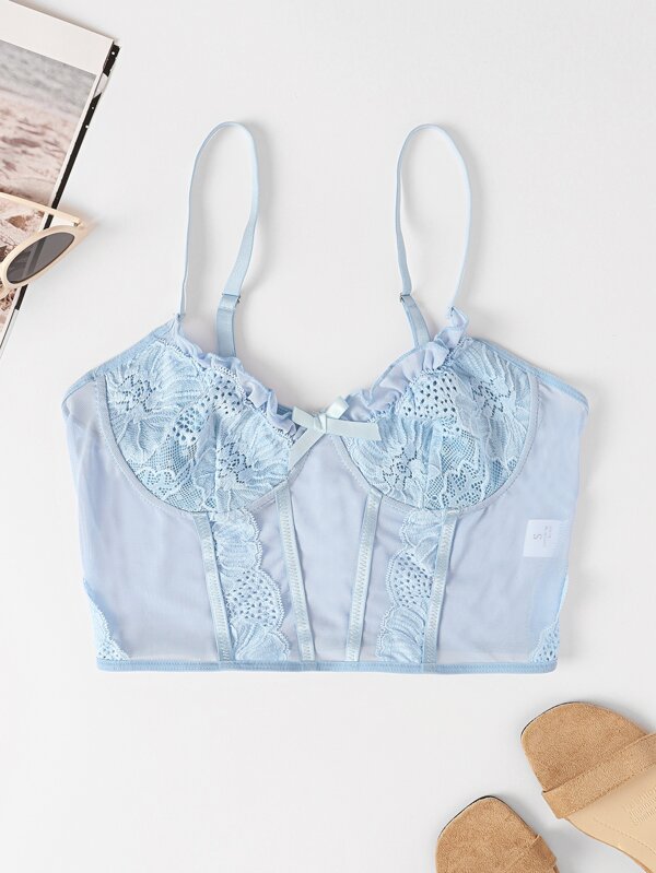 Solid Crop Mesh Cami Top | SHEIN USA