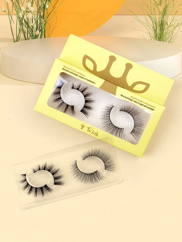 2pairs Full false lashes Tail Elongated Natural Long Mix Type False ...