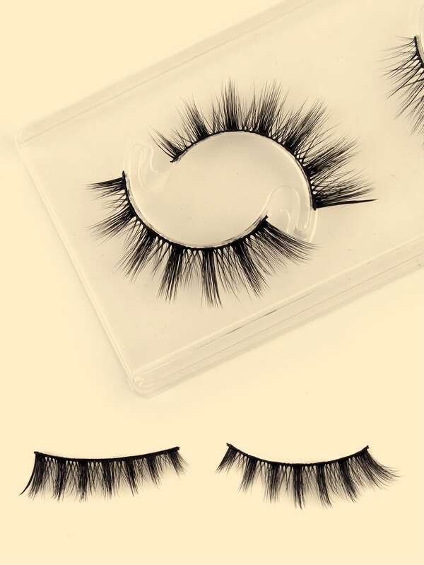 2pairs Full false lashes Tail Elongated Natural Long Mix Type False ...