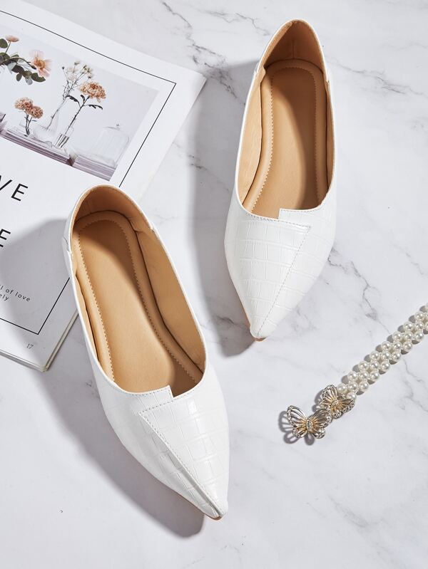 Minimalist Croc Embossed Flats | SHEIN USA