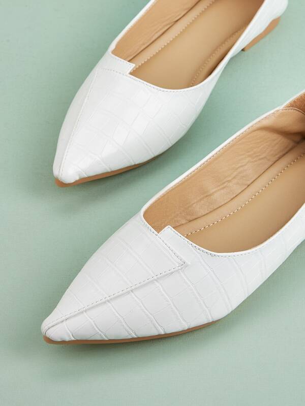 Minimalist Croc Embossed Flats | SHEIN USA