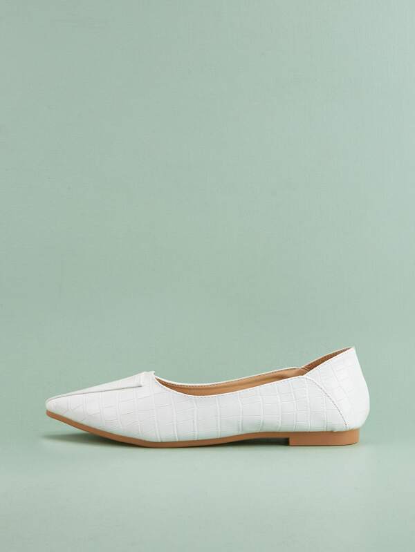 Minimalist Croc Embossed Flats | SHEIN USA