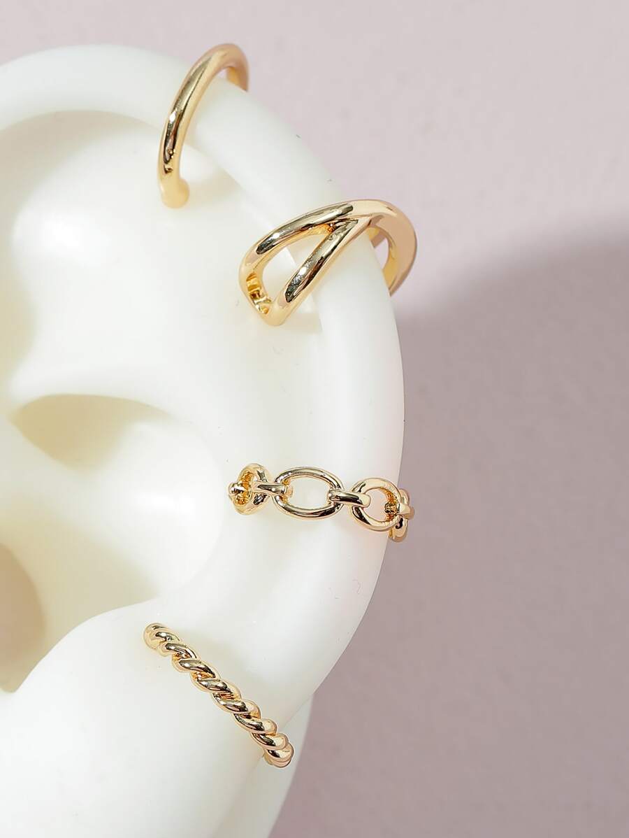 4pcs Simple Ear Cuff | SHEIN USA