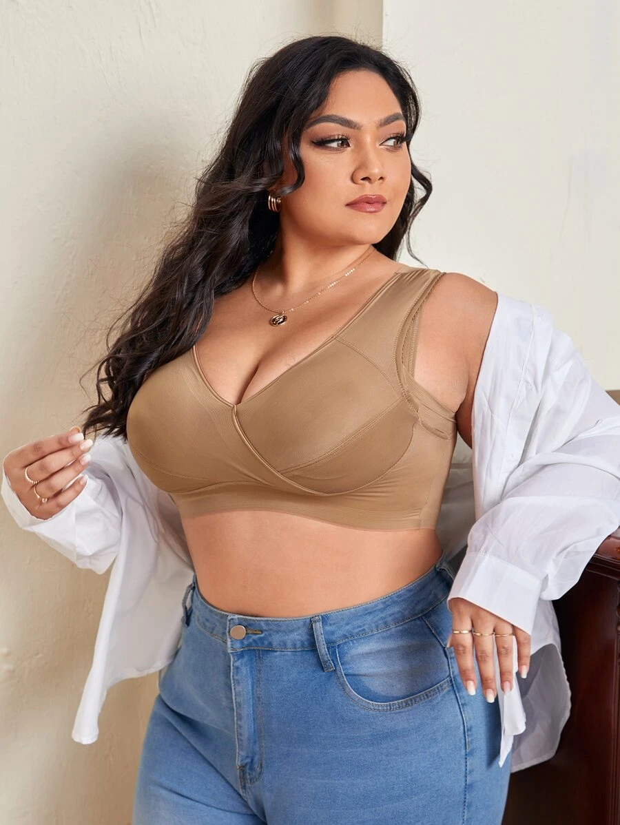 Plus Solid Bralette Shein Usa