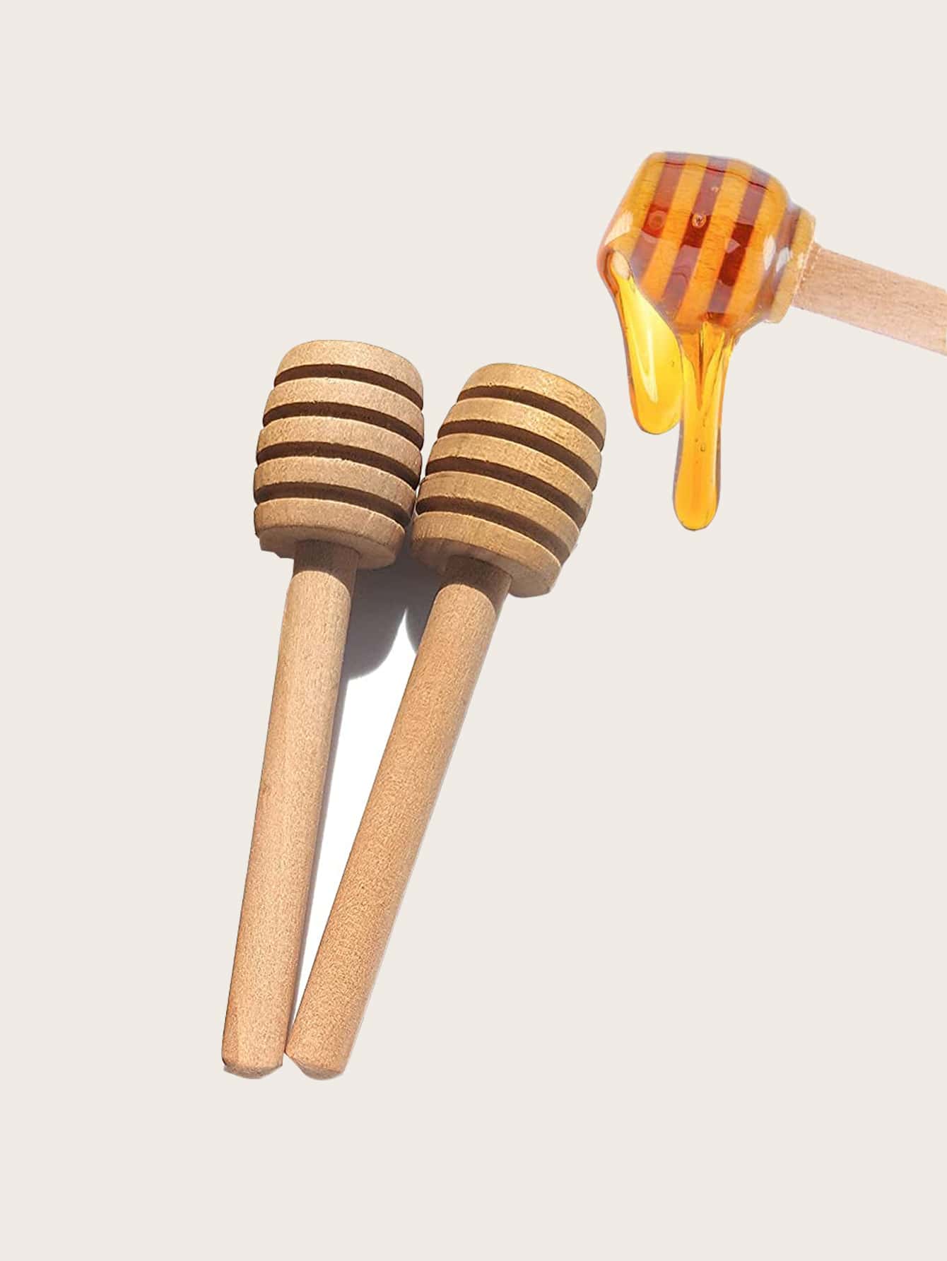 2pcs Wooden Honey Stick