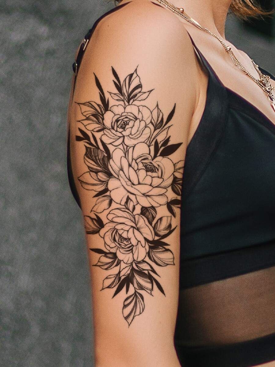 1pc Floral Arm Temporary Tattoo Sticker | SHEIN USA