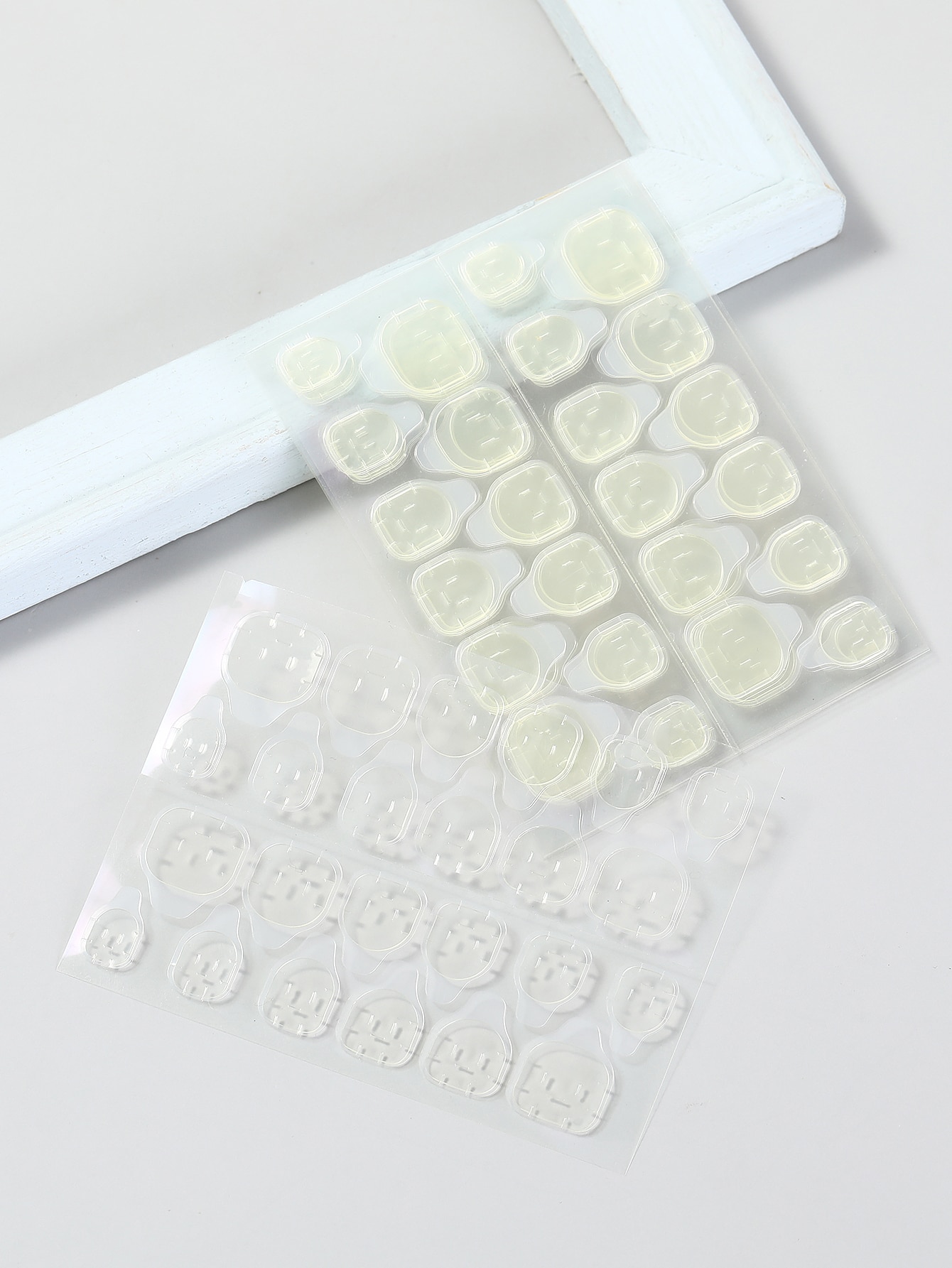 6sheets Double Sided Adhesive Tapes Clear Nail Stickers