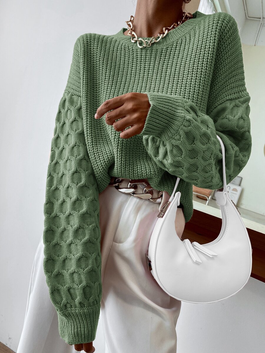 SHEIN Unity Ribbed Knit Drop Shoulder Sweater | SHEIN USA