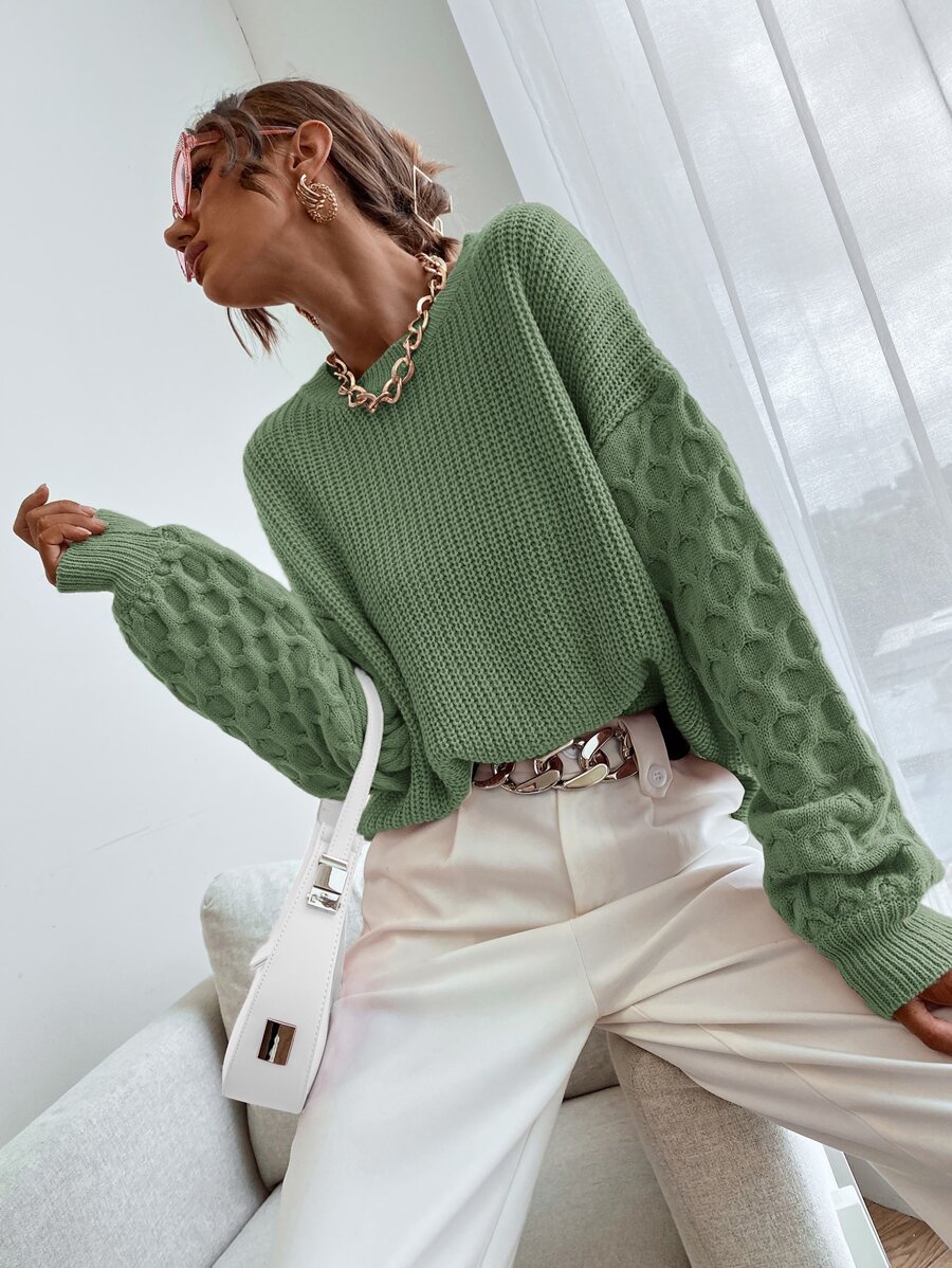 SHEIN Unity Ribbed Knit Drop Shoulder Jumper | SHEIN UK