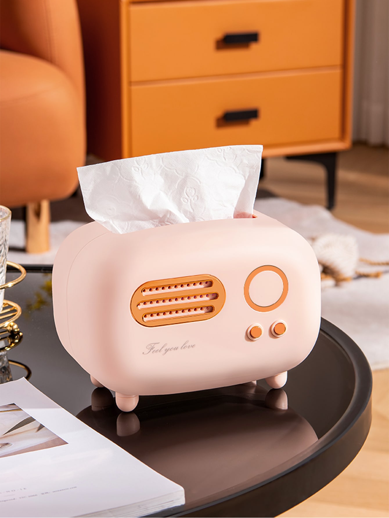 Radio Shaped Tissue Storage Box
