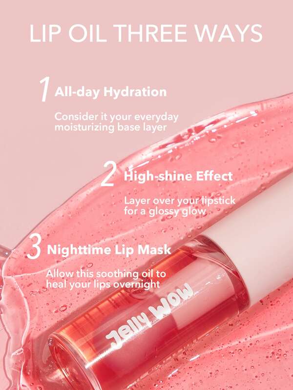 SHEGLAM Jelly Wow Hydrating Lip Oil Berry Involved Moisturizing Clear