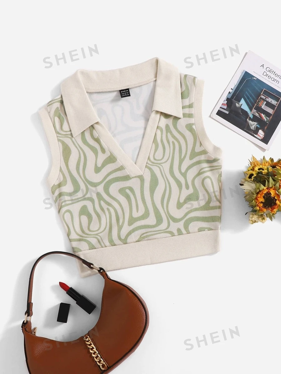 SHEIN EZwear Allover Print Tank Crop Top | SHEIN UK