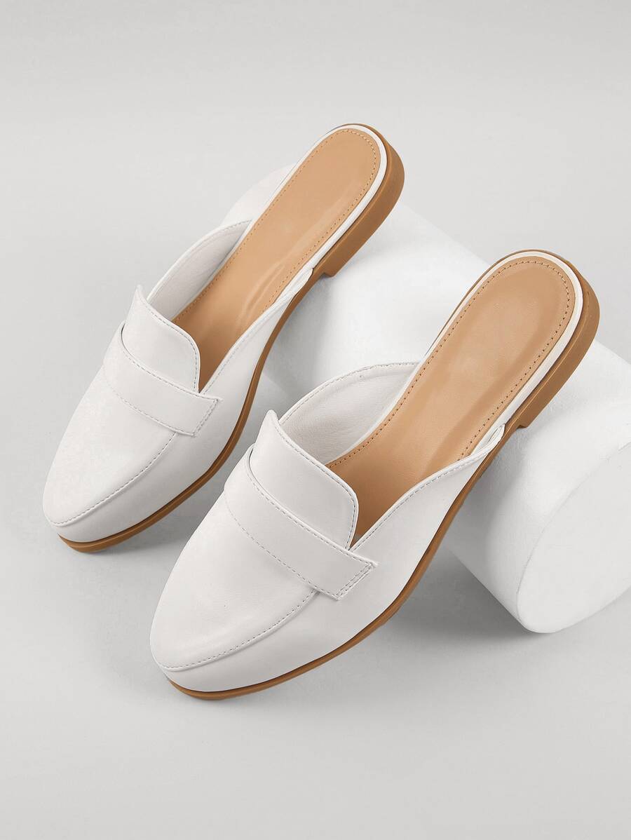 Faux Leather Penny Loafer Mules | SHEIN USA