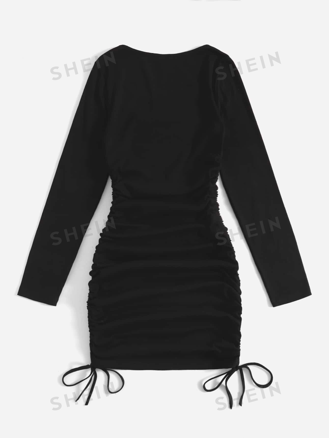 SHEIN EZwear Vestido De Cuerpo Completo Ajustado Y Con Cordones En El ...