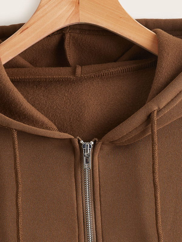 Is That The New Solid Zip Up Drawstring Hoodie ??| ROMWE USA