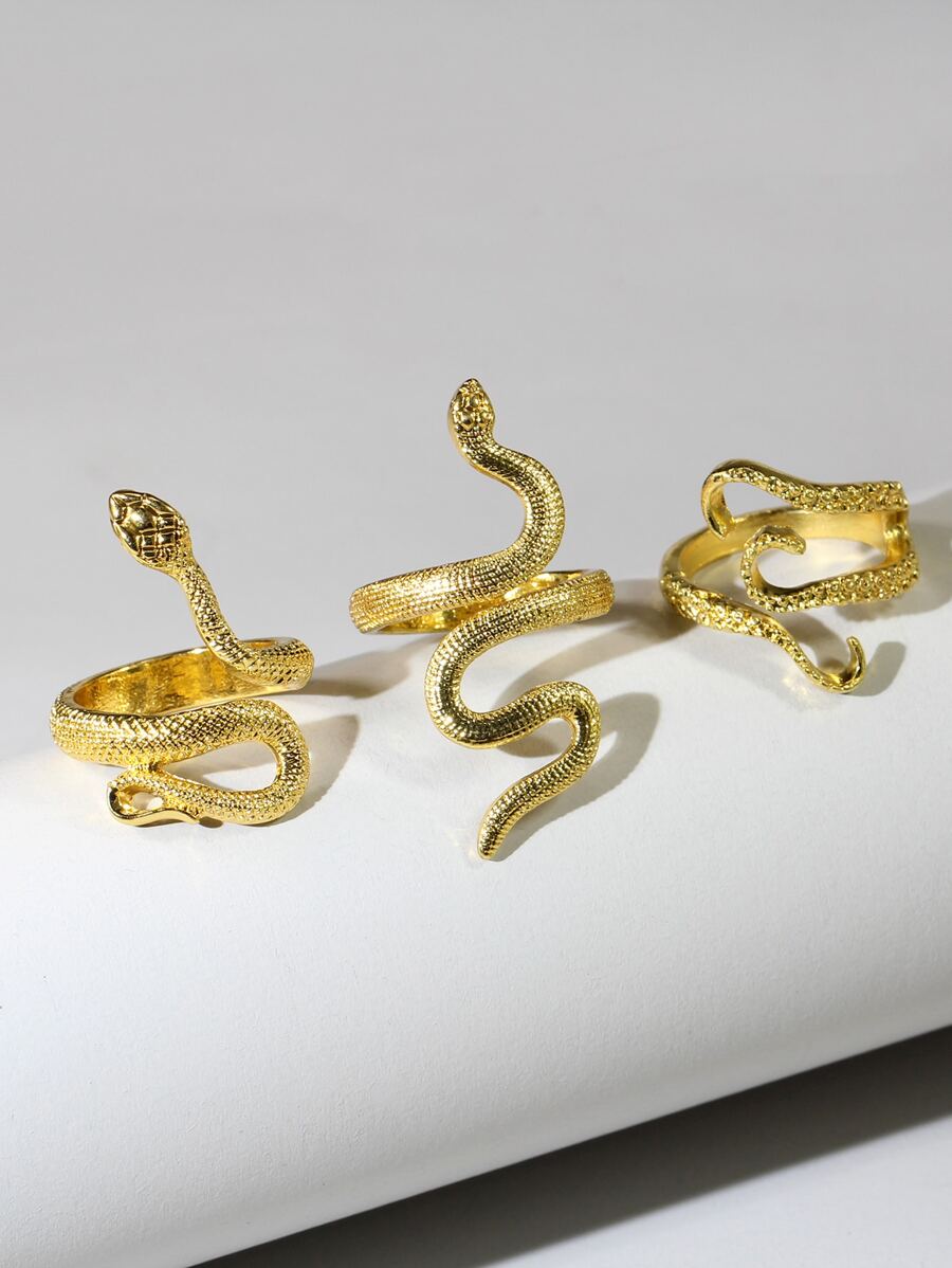 3pcs/Set Gold Snake Octopus Design Rings For Men | SHEIN USA