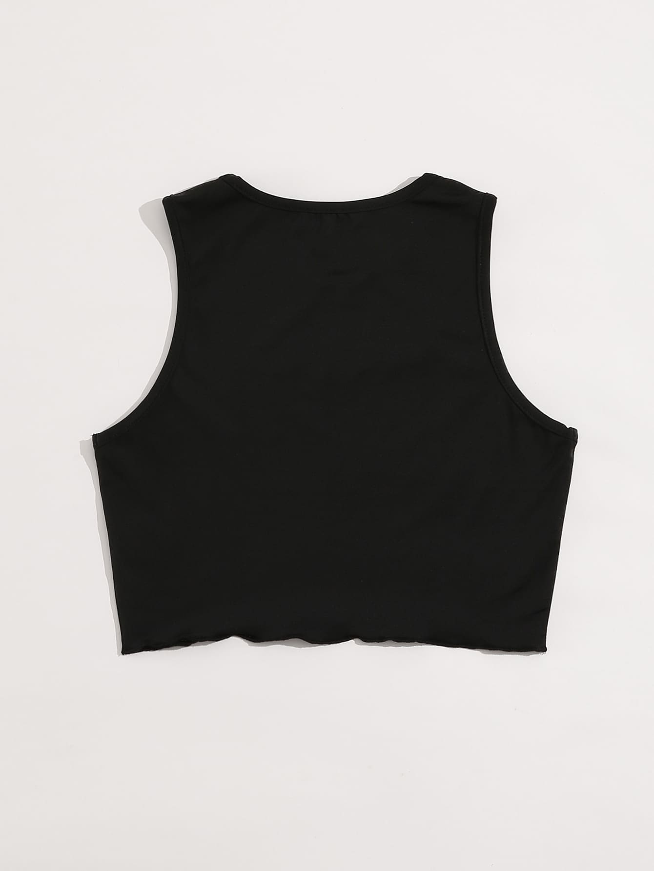 Top Tank Con Estampado De Fuego Y Letra Negro Yaxa Store