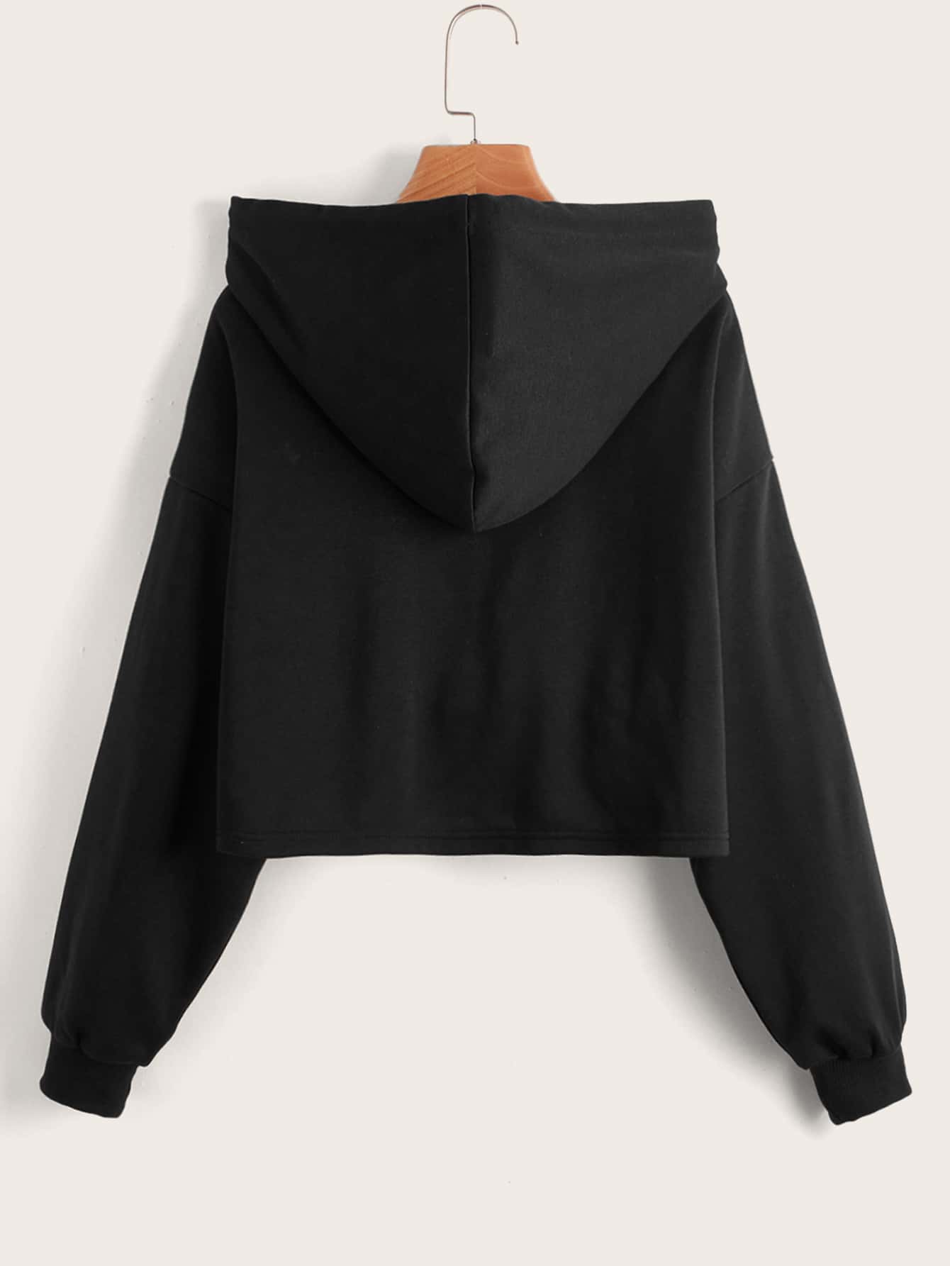 Shein Letter Graphic Drop Shoulder Drawstring Hoodie Shein Usa