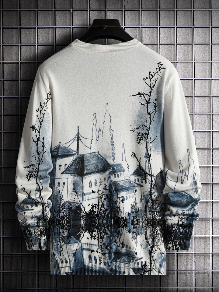 Manfinity Hypemode Men Ink Painting Pattern Jumper | SHEIN UK
