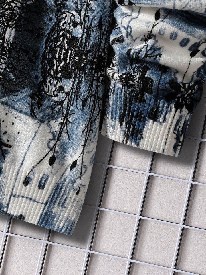 Manfinity Hypemode Men Ink Painting Pattern Jumper | SHEIN UK