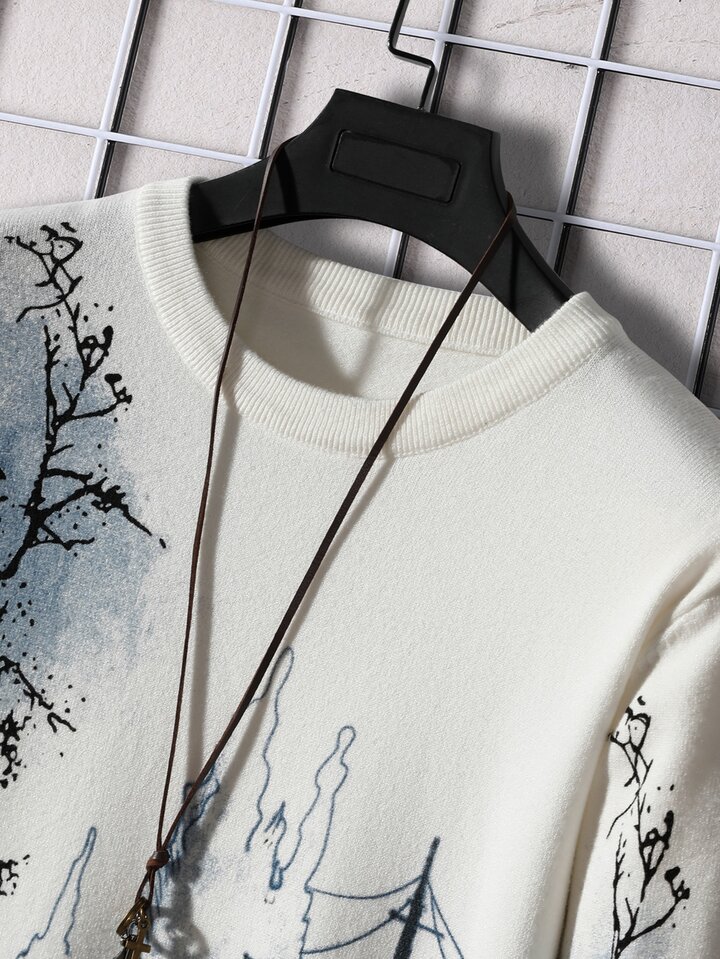Manfinity Hypemode Men Ink Painting Pattern Jumper | SHEIN UK