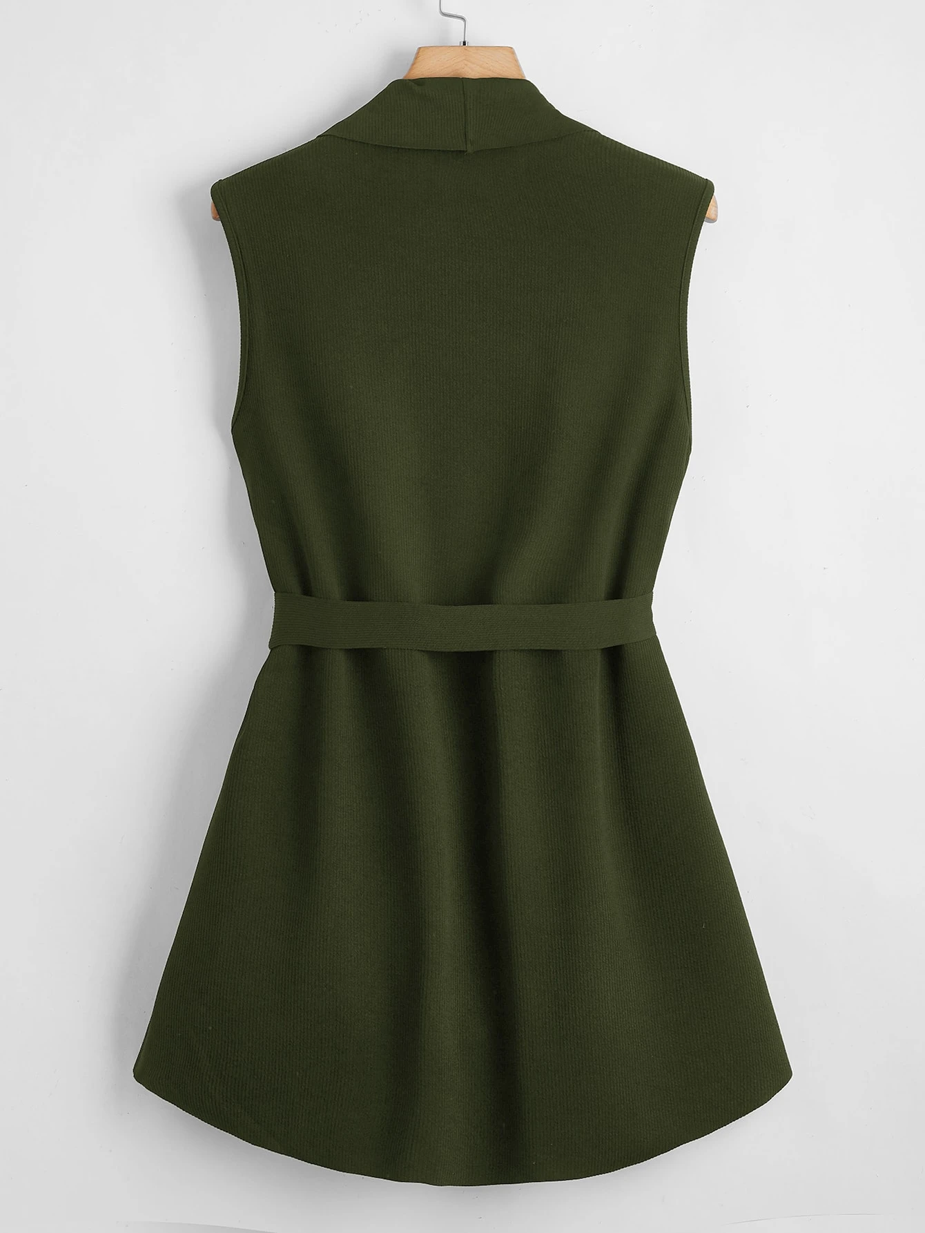 SHEIN Clasi Plus Waterfall Neck Belted Vest Coat | SHEIN USA