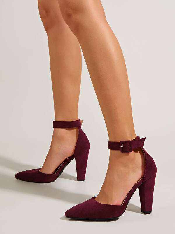 Minimalist Ankle Strap Chunky Pumps | SHEIN USA