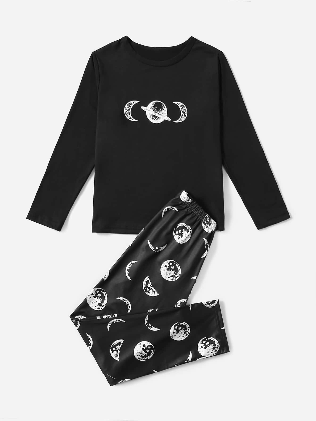 Girls Planet Print PJ Set | SHEIN UK