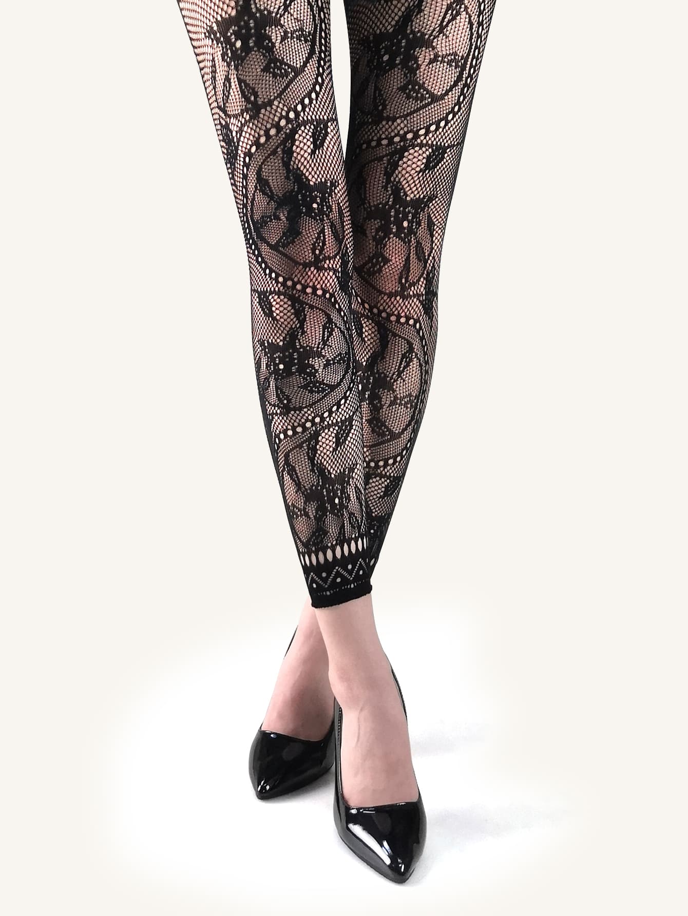 Flower Pattern Fishnet Tights | SHEIN USA