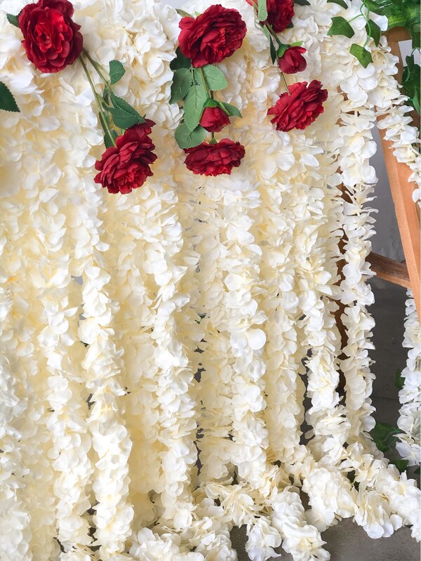 1pc Artificial Vine Plant,Champagne Romantic Artificial Hanging Flowers ...