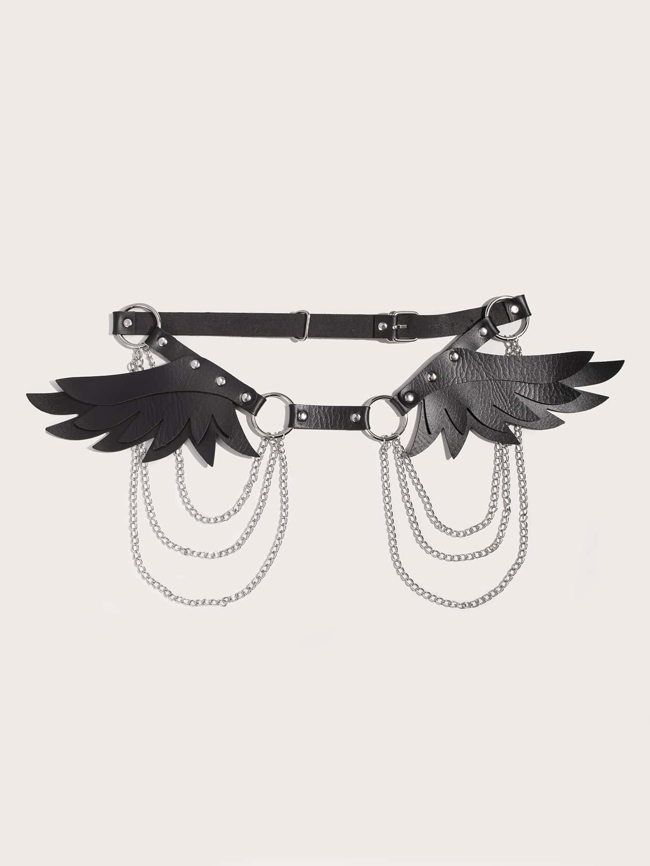 Wing & Chain Decor Belt