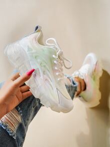 Lace-up Front Low Top Chunky Sneakers | SHEIN USA