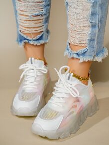 Lace-up Front Low Top Chunky Sneakers | SHEIN USA