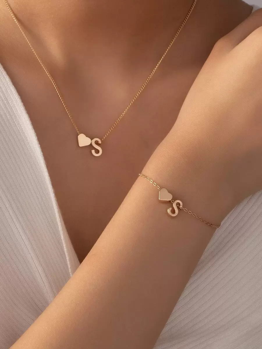 2pcs Letter Decor Jewelry Set | SHEIN USA