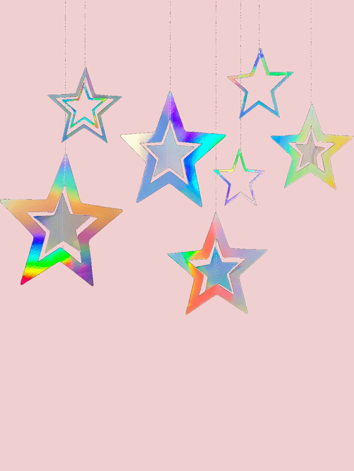 7pcs Reusable Paper Metallic Star Streamer,Romantic Star Shaped Hanging ...