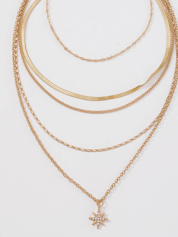Star Pendant Layered Necklace | SHEIN USA