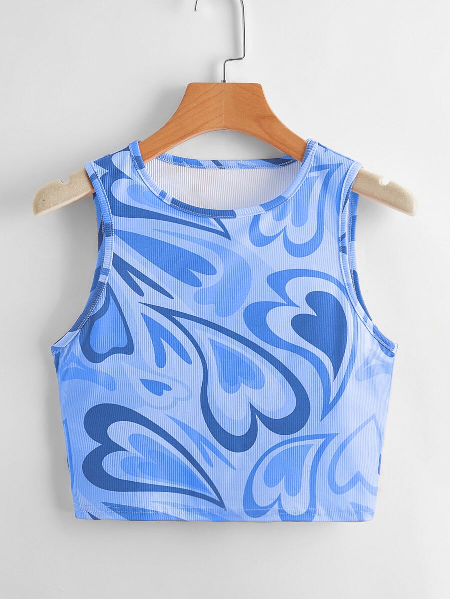 Plus Heart Print Tank Top | SHEIN USA